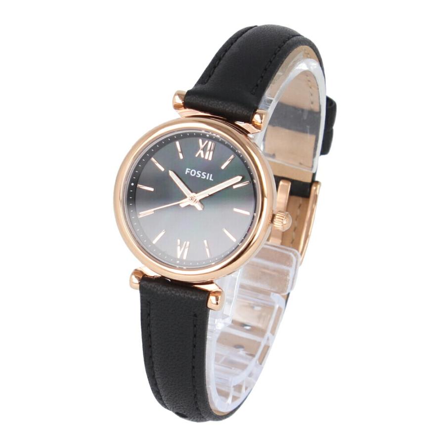 FOSSIL フォッシル CARLIE MINI カーリー ミニ腕時計 レディース クオーツ アナログ 3針 ステンレス レザー ブラック ...