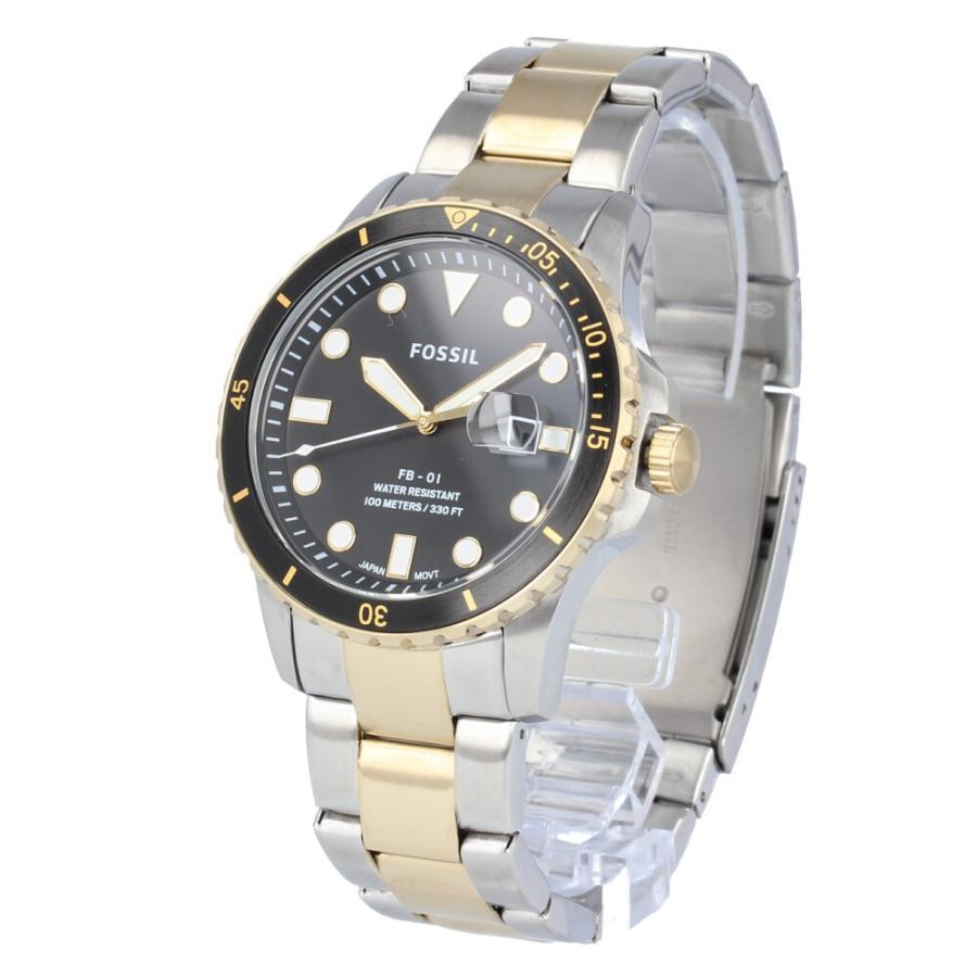 FOSSIL フォッシル 腕時計 メンズ 男性 クオーツ 電池 日付 デイト ダイバー FB-01 エフビーゼロワン 仕事 メタル シルバー ...