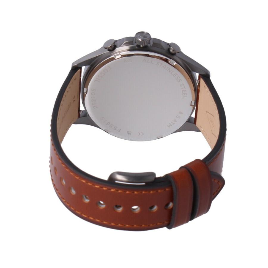 FOSSIL フォッシル 腕時計 時計 メンズ クオーツ クロノグラフ アナログ 3針 レザー ブラウン グレー ガンメタル FS5815 ...