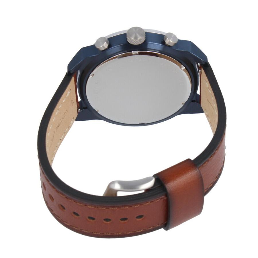 FOSSIL フォッシル BRONSON腕時計 メンズ クオーツ アナログ クロノグラフ ステンレス レザー ブラウン シルバー ネイビー ...