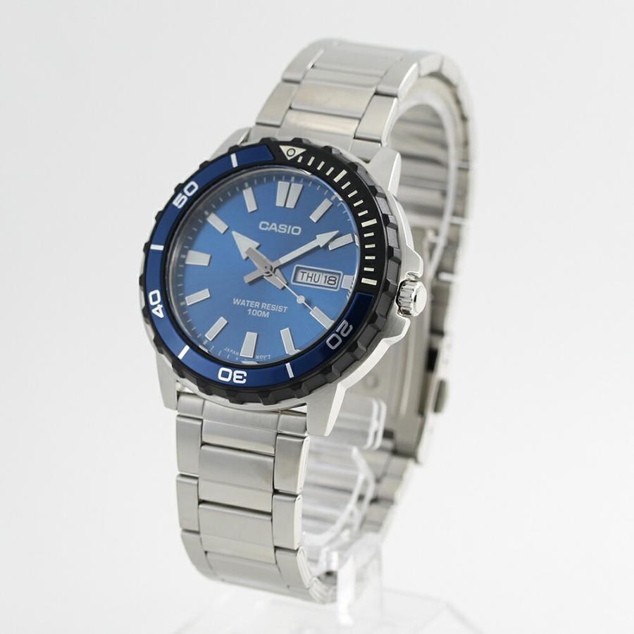 CASIO STANDARD MTD-125D-2A1 シルバー ブルー メンズ 腕時計 : 時計倉庫TOKIA - 通販 - Yahoo!ショッピング