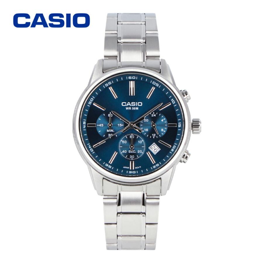 Casio カシオ カシオスタンダード チープカシオ チプカシ腕時計 メンズ クオーツ アナログ クロノグラフ ステンレス メタル シルバー ブルー Mtp E515d 2a1 時計倉庫