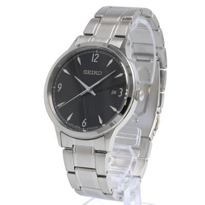 SEIKO セイコー ネオクラシック 腕時計 メンズ クオーツ ハードレックス クリスタル メタル ブレス ブラック シルバー ヴィンテージ ...
