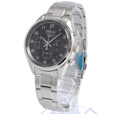SEIKO セイコー 腕時計 メンズ クオーツ アナログ クロノグラフ ステンレス メタル シルバー ガンメタリック グレー SSB295P ...