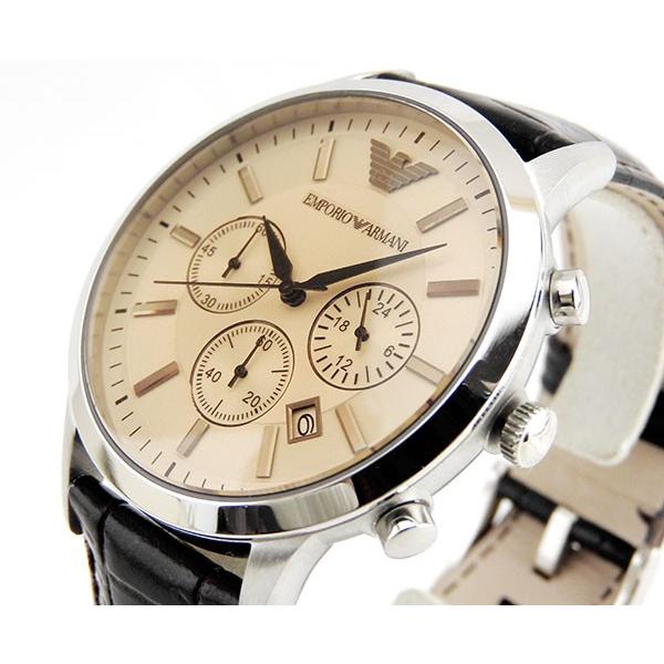 EMPORIO ARMANI ポイント最大6倍 エンポリオアルマーニ クロノグラフ メンズ 革バンド レザー 腕時計 時計 watch ...