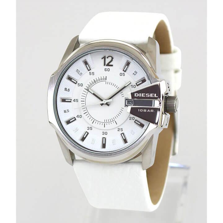 DIESEL ポイント最大6倍 ディーゼル時計 腕時計 メンズ DZ1405 ホワイト 革ベルト マスターチーフ : 腕時計 メンズ アクセの ...