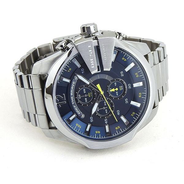 DIESEL ディーゼル クロノグラフ Mega Chief メガチーフ アナログ メンズ 腕時計 黄色 イエロー 青 ネイビー 銀 シルバー ...