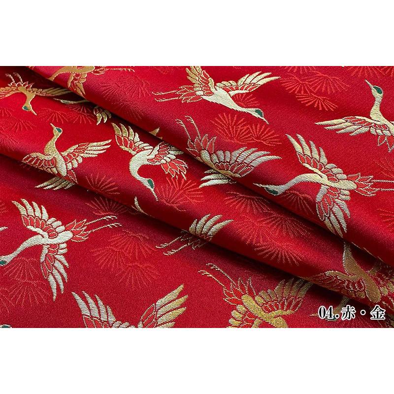 金襴生地 京都西陣織 松鶴文金襴 全4色 10cm単位 切り売り 金襴 金襴生地 京都西陣織 松鶴文金襴 全4色 10cm単位 切り売り 金襴