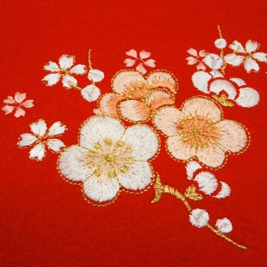 毛氈 もうせん 桜に枝梅刺繍 幅80cm×長さ115cm : 都香庵 - 通販 毛氈 もうせん 桜に枝梅刺繍 幅80cm×長さ115cm : 都香庵 - 通販