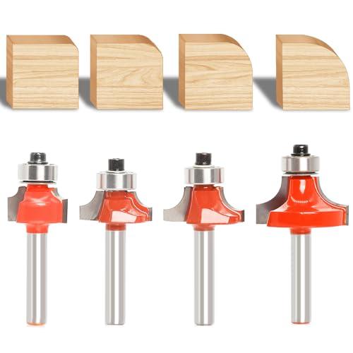 Akylin 4本セット トリマービット 丸面ビット 6mm軸 超硬刃 ルータービット ボーズ面 面取り DIY木工用 切削工具 電動トリマービット 電動工具適 : トクナガ本舗 - 通販 ...