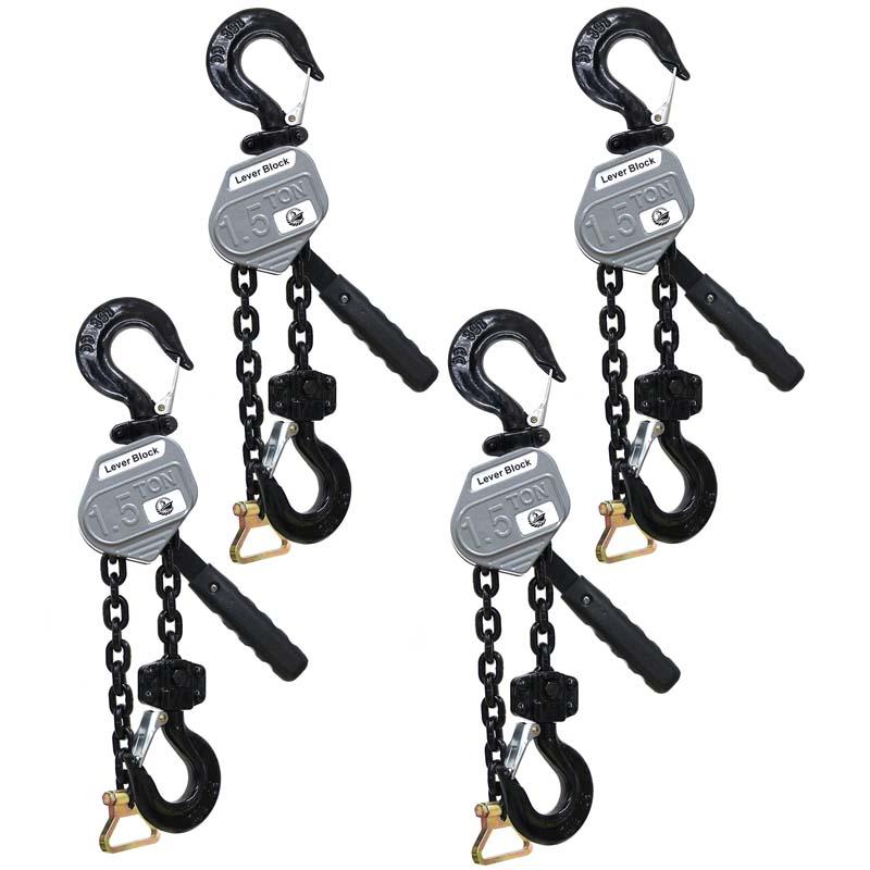 4台セット レバーホイスト 1.5t 1.5m 1500kg VM 軽量化 小型化 チェーンローラー 高品質 チェーンブロック ガッチャ がっちゃ 軽量小型 VMシリーズ lh-vm150 ...