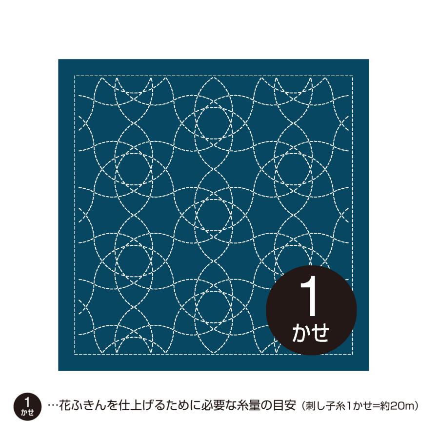 オリムパス 刺し子 sashiko 花ふきん 花ふきん布パック H-2139 峰の上重ね（藍） 紺 水で消える図案入り : 特殊素材問屋 - 通販 - Yahoo!ショッピング