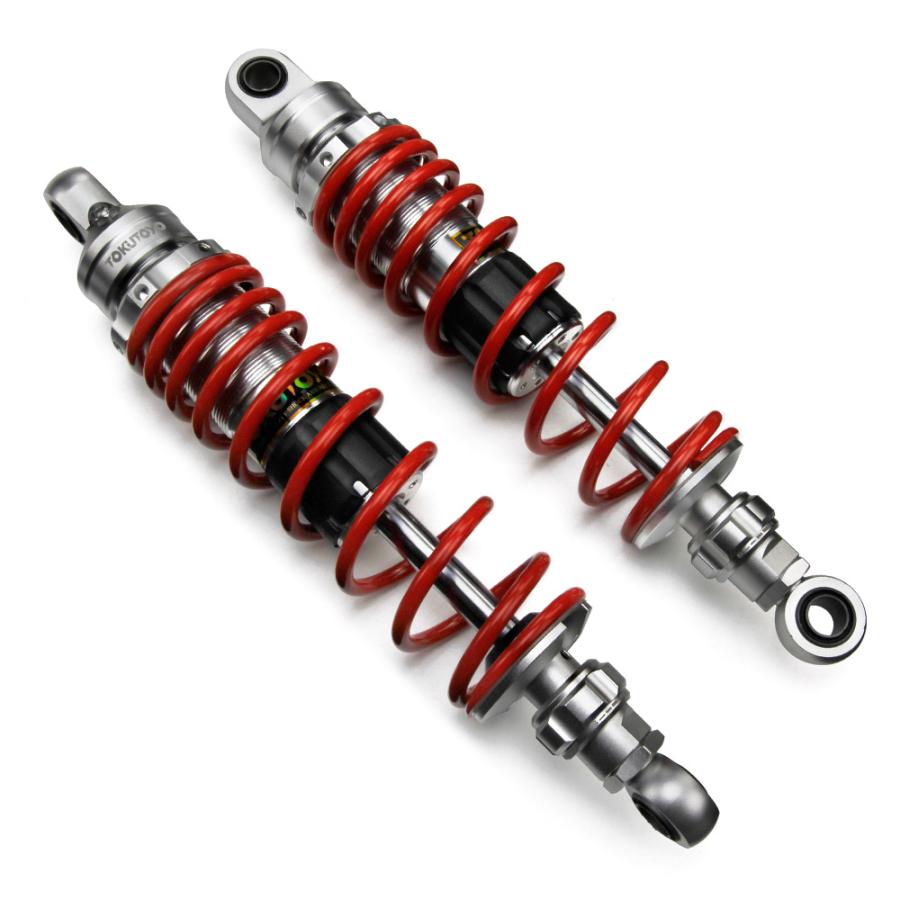 【新製品】ガス リアショック 320mm 汎用 バイク 電動バイク用 リアサスペンション 減衰力調整機能 リヤサス シルバー 赤 ...