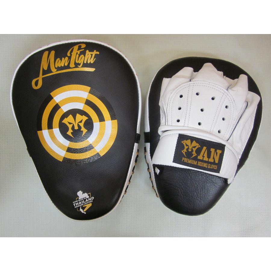 MAN FIGHT パンチングミット マンファイト カーブ型 黒白 本革製 左右1組 ミット打ちの定番品 大手メーカー人気モデル : 東京ムエタイボクシングショップ - 通販 - Yahoo ...