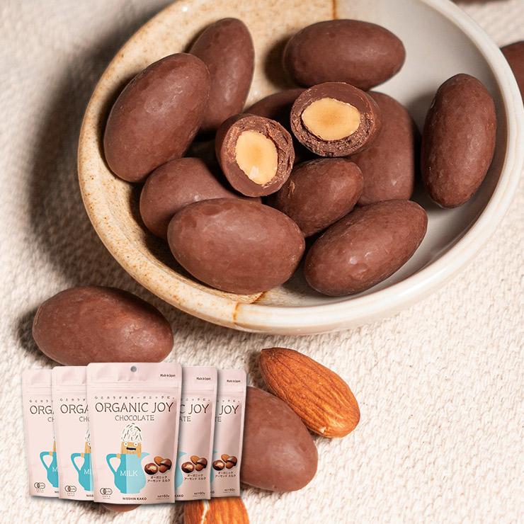チョコ ORGANIC JOY CHOCOLATE オーガニック チョコレート アーモンドミルク 60g 5袋 日新化工 JAS 国内製造 メール便 ゆうパケット 送料無料 : 東京酒粋 ...