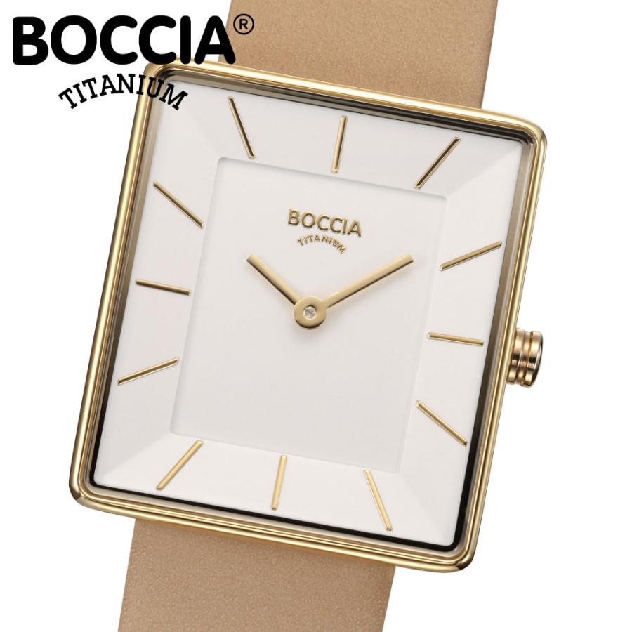 ボッチア 腕時計 BOCCIA TITANIUM Ladies Collection 3351-04 レディース レザーベルト 四角 スクエア型 シンプル レディースウォッチ : 東京ウォッチ ...
