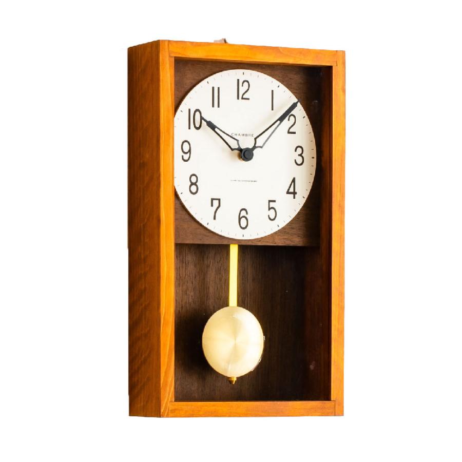 シャンブル 掛置き兼用 時計 CHAMBRE HINOKI PENDULUM CLOCK CAFE BROWN CH-033CB 掛け時計 置き時計 日本製 おうち時間 ウォール クロック ...