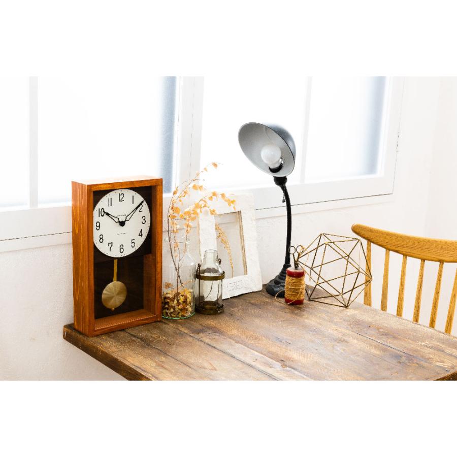 シャンブル 掛置き兼用 時計 CHAMBRE HINOKI PENDULUM CLOCK CAFE BROWN CH-033CB 掛け時計 置き時計 日本製 おうち時間 ウォール クロック ...