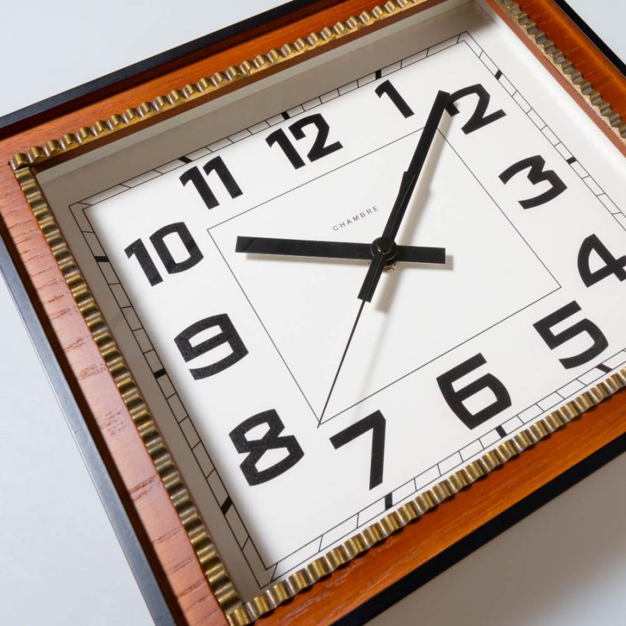 シャンブル 掛け時計 CHAMBRE BRASS RECTANGLE CLOCK CAFE BROWN CH-053CB 日本製 おうち時間 模様替え ウォール クロック 壁掛け時計 壁かけ ...