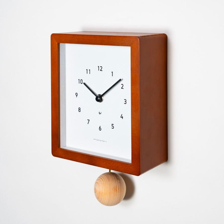 シャンブル CHAMBRE Blanc CLOCK NATURAL CH-072CB 木製 クロック 壁掛け時計 おしゃれ 静音 兼用 振り子時計 掛け置き兼用 2way ウッド ウォール ...