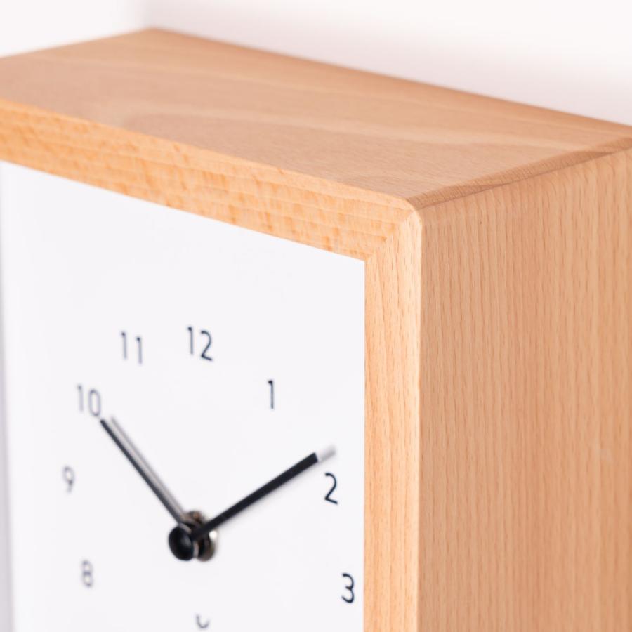 シャンブル CHAMBRE Blanc CLOCK NATURAL CH-072NA 木製 クロック 壁掛け時計 おしゃれ 静音 兼用 振り子時計 掛け置き兼用 2way ウッド ウォール ...