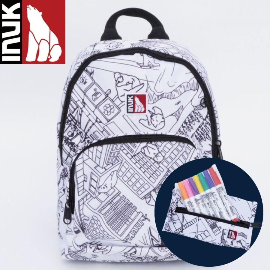 INUK リュック P-A-P BEAR'S LIFE BACKPACK S WHITE SKETCH イヌーク バッグ リュックサック ...