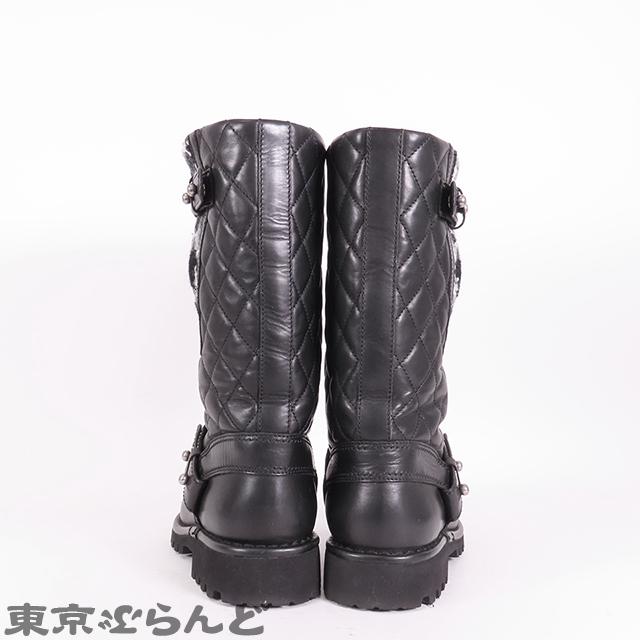 CHANEL シャネル エンジニアブーツ ブラック シルバー金具 CHANEL シャネル エンジニアブーツ ブラック シルバー金具