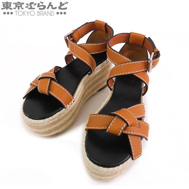 LOEWE ロエベ エスパドリーユ アナグラム サンダル ウェッジソール ライトブラウン レザー 35 靴 レディース 101798579 : 東京ぶらんど - 通販 - Yahoo!ショッピング