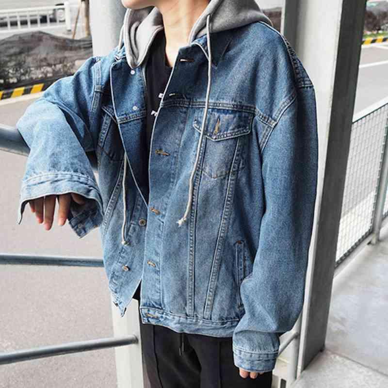 デニムジャケット メンズ かっこいい シンプル ストリート 30代 長め ブランド 秋 60代 おしゃれ きれいめ 春 冬 丸首 人気 大きめ 50代 40代 20代 黒 tps-1388 ...