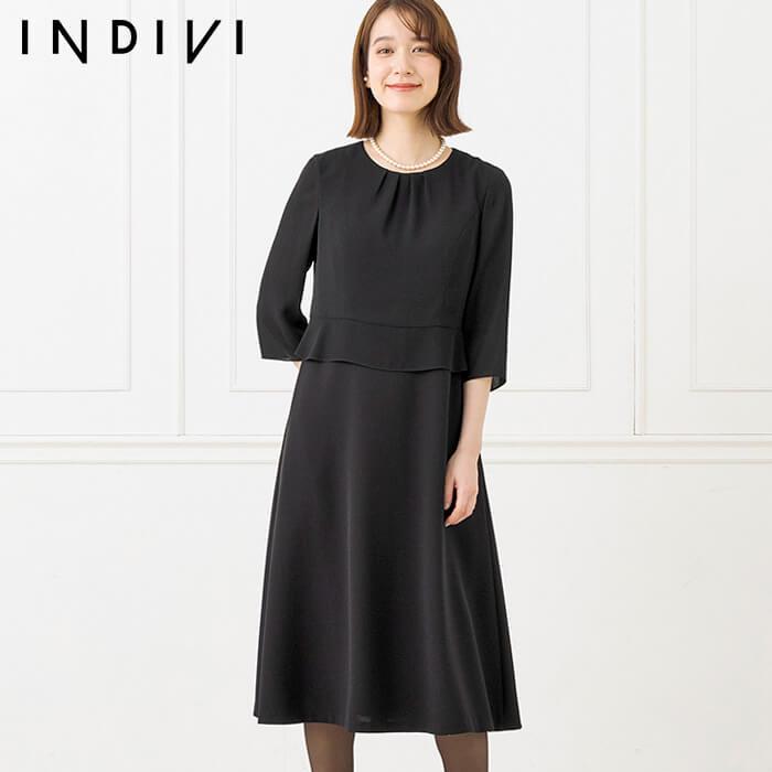 INDIVI 喪服 レディース ブラックフォーマル インディヴィ 東京ソワール 礼服 葬式 通夜 告別式 式典 卒業式 ブランド 洗える ウォッシャブル おしゃれ 4103833 : 東京 ...