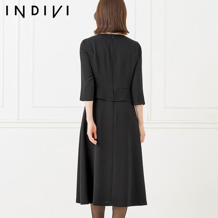 INDIVI 喪服 レディース ブラックフォーマル インディヴィ 東京ソワール 礼服 葬式 通夜 告別式 式典 卒業式 ブランド 洗える ウォッシャブル おしゃれ 4103833 : 東京 ...