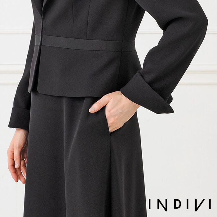 INDIVI 喪服 レディース ブラックフォーマル インディヴィ 東京ソワール 礼服 葬式 通夜 告別式 式典 卒業式 ブランド 洗える ウォッシャブル おしゃれ 4103833 : 東京 ...