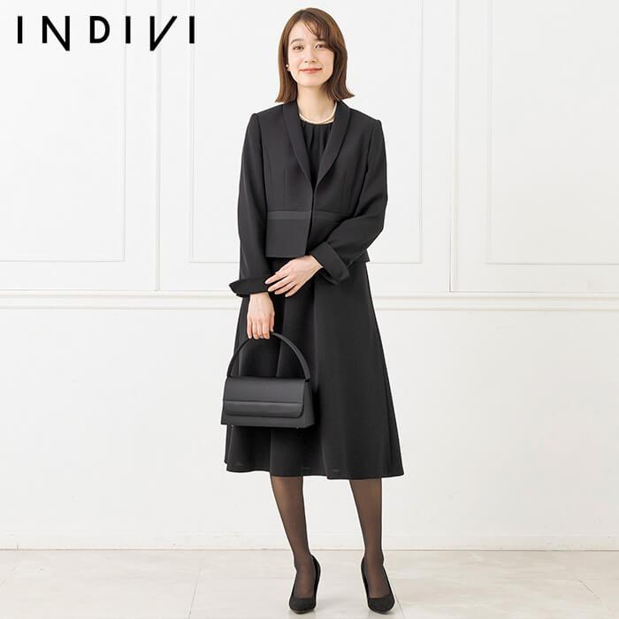INDIVI 喪服 レディース ブラックフォーマル インディヴィ 東京ソワール 礼服 葬式 通夜 告別式 式典 卒業式 ブランド 洗える ウォッシャブル おしゃれ 4103833 : 東京 ...