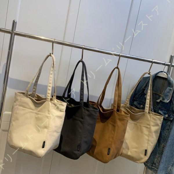 トートバッグ キャンバスバッグ レディース 肩掛けバック 帆布 キャンバス ポケット A4 大容量 大学生 実用的 ファッション 旅行 通勤バッグ ハンドバッグ : Toleaf ヤフー ...