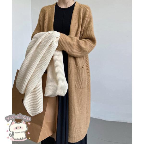 ニットカーディガン ロングレディース秋冬 : Toleaf ヤフーショップ - 通販 - Yahoo!ショッピング
