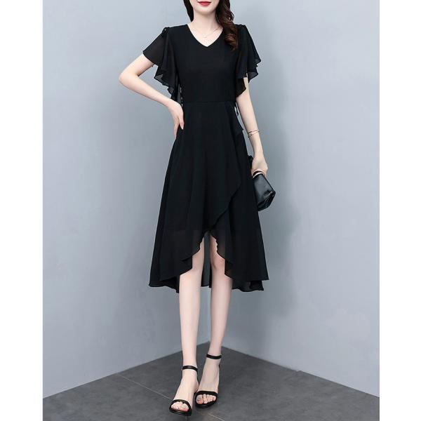 ワンピース レディース きれいめ 40代 夏 膝丈ワンピース 半袖 無地 シフォンワンピース パーティードレス 韓国風 オシャレ 通勤 大人 OL 上品 着痩せ : Toleaf ヤフー ...