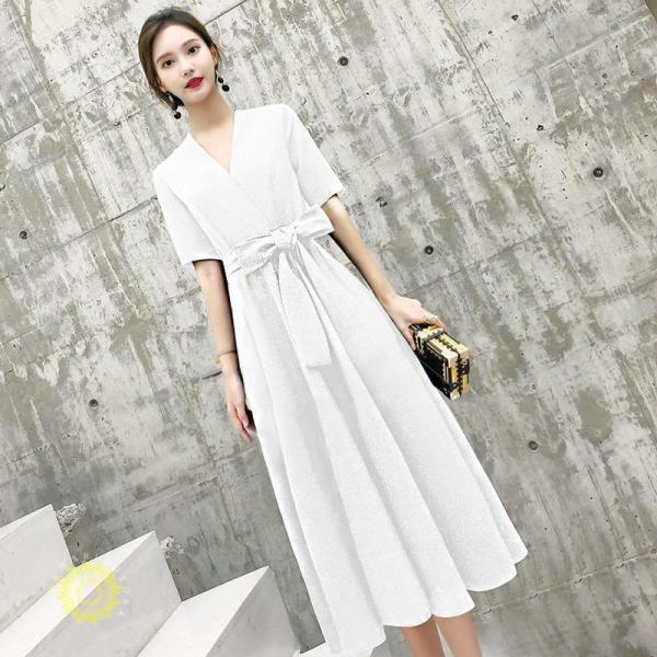 パーティードレス マキシ丈ワンピース 結婚式 五分袖 ロング丈 黒 袖あり お呼ばれ 大きいサイズ 二次会 大人 女性 上品 おしゃれ 20代 ...