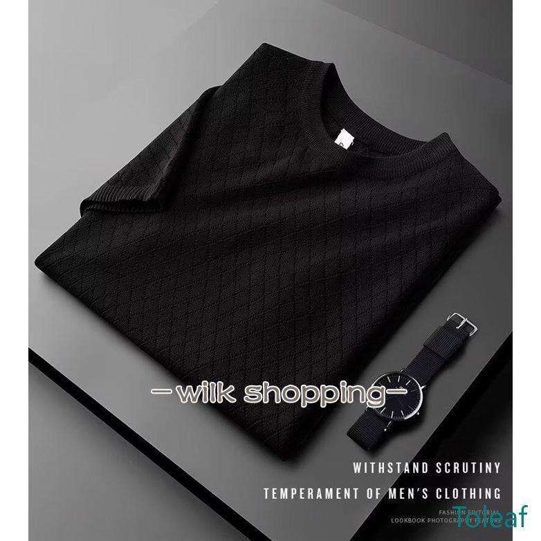 透かし編み サマーニット 接触冷感 メンズ トップス 半袖tシャツ Vネック無地 : Toleaf ヤフーショップ - 通販 - Yahoo!ショッピング