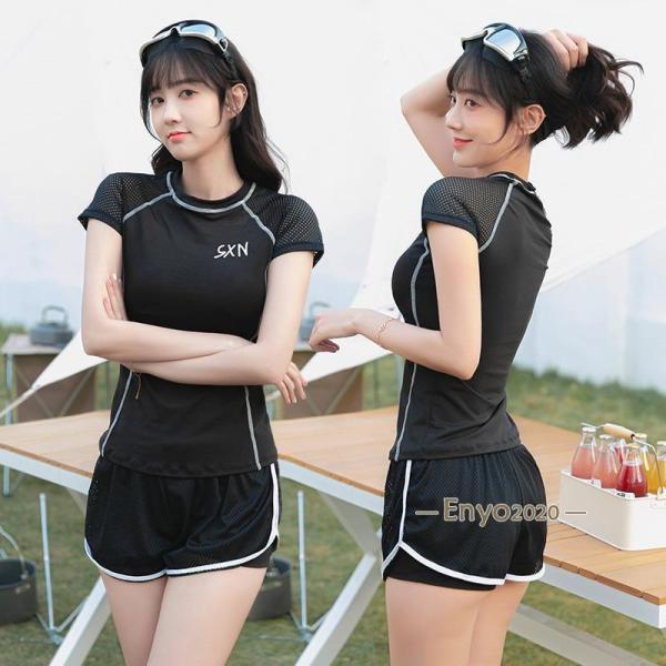 水着 レディース 水着セット フィットネス水着 セパレート 競泳水着 体型カバー 胸パッド付き スクール水着 学生 スポーツ 小柄 着痩せ おしゃれ : Toleaf ヤフーショップ - 通販 ...