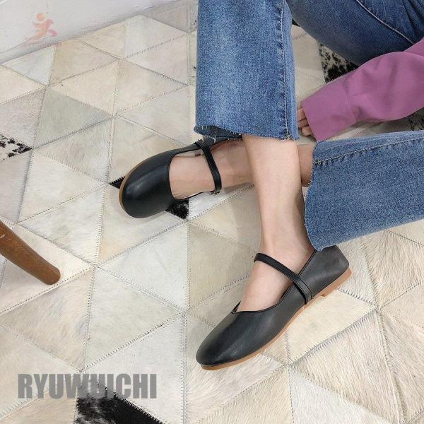 フラットパンプス レディース 靴 カンフーシューズ ストラップ 痛くない 歩きやすい バレエシューズ : Toleaf ヤフーショップ - 通販 - Yahoo!ショッピング