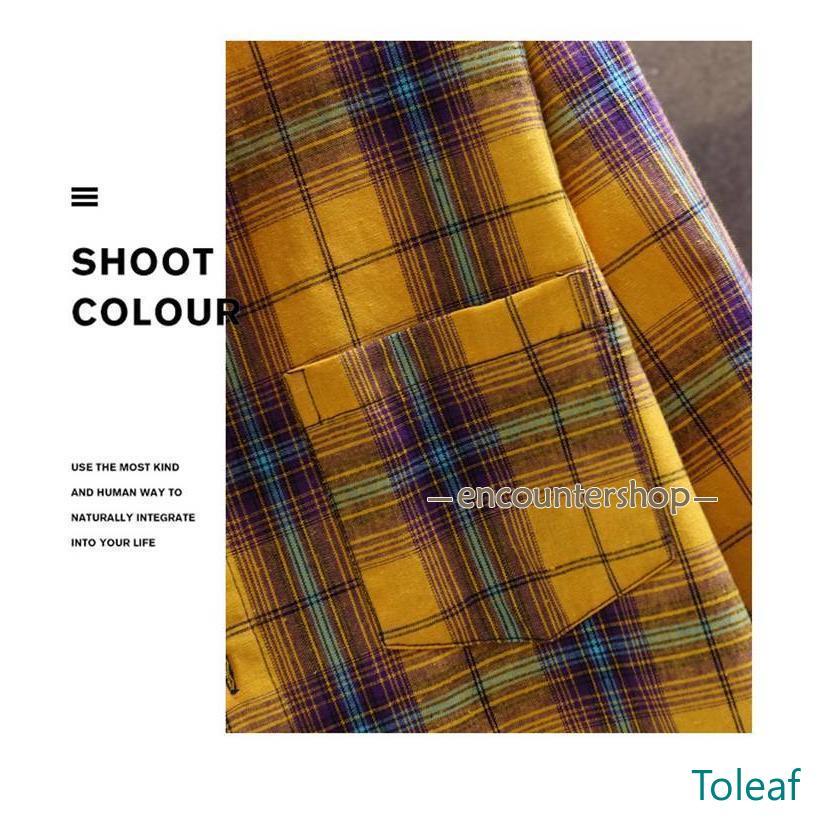 七分袖シャツ メンズ チェック柄 開襟 シャツ チャックシャツ 胸ポケット お : Toleaf ヤフーショップ - 通販 - Yahoo!ショッピング