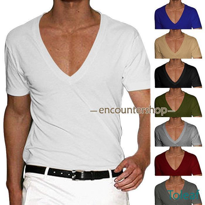 Vネック Tシャツ 半袖 カットソー おしゃれ インナー : Toleaf ヤフーショップ - 通販 - Yahoo!ショッピング