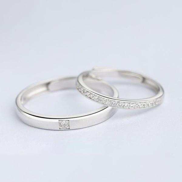 指輪 ペアリング エタニティリング フリーサイズ 豪華19粒 cz シンプル シルバー925 プラチナ仕上げ 激安 人気 結婚指輪 記念日 母の日ギフト : Toleaf ヤフーショップ ...