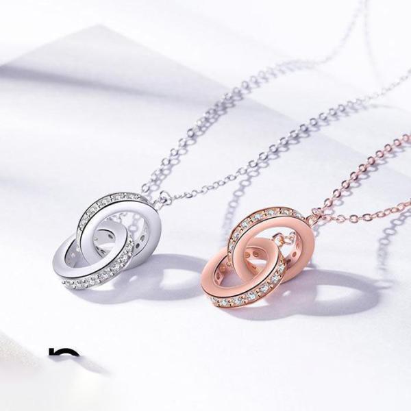 ネックレス レディース 40代 ダブルリング エタニティ 永遠 贅沢計32石 シルバー925 プラチナ仕上げ 人気 女性 彼女 嫁 母の日ギフト : Toleaf ヤフーショップ - 通販 ...