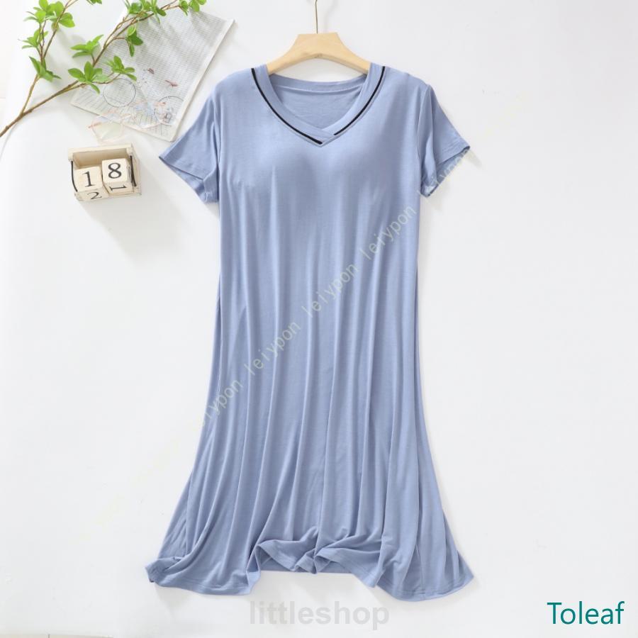 パジャマ ワンピース ネグリジェ 部屋着 ルームワンピース 夏 カップ付き ナイトウエア モダール綿 吸汗 通気 ルームワンピ 半袖 Vネック ゆったり 着痩せ : Toleaf ヤフー ...