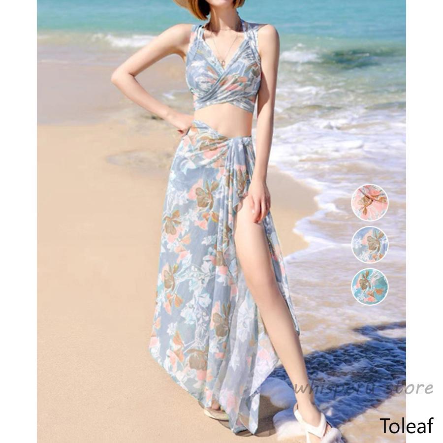 タンキニ 水着3点セットパレオ付き 韓国 : Toleaf ヤフーショップ - 通販 - Yahoo!ショッピング