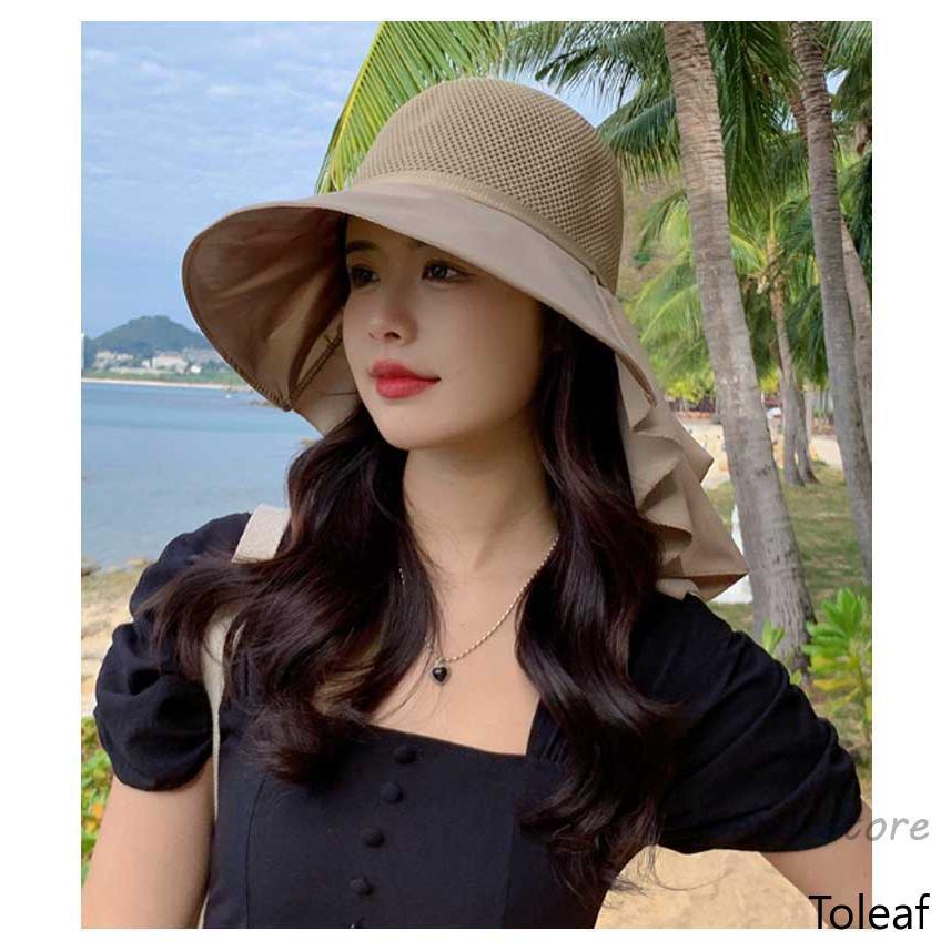 uvカット ぼうし 夏 日除け帽子 春夏 リボンたれ付き 大きめ 日よけ レディース 日焼け防止 遮光 首の後ろ UV つば広帽子 ギフ : Toleaf ヤフーショップ - 通販 ...