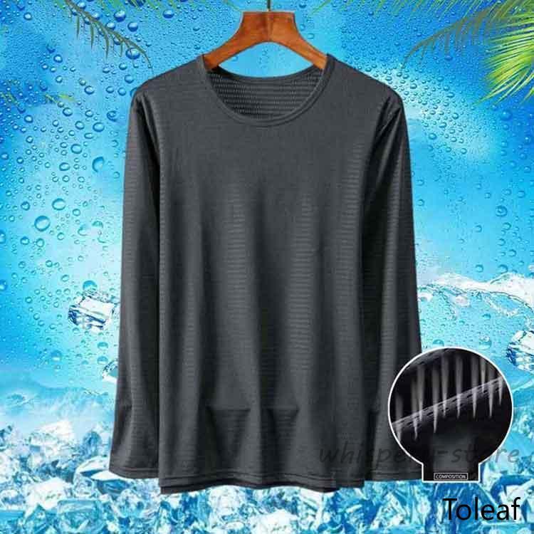 2枚セット！冷感インナー 長袖 tシャツ メンズ 夏 接触冷感 メッシュ 吸汗速乾 ドライ 涼しい トップス アイスシルク 長袖tシャツ T : Toleaf ヤフーショップ - 通販 ...