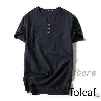 リネンTシャツ 夏 メンズ 半袖 綿麻Tシャツ Tシャツ 夏物 半袖Tシャツ リネン ボタン付き スリム : Toleaf ヤフーショップ - 通販 - Yahoo!ショッピング