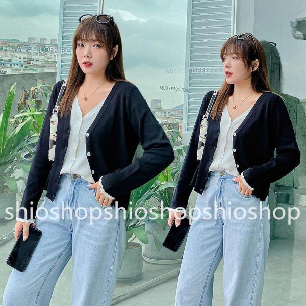 カーディガン 春 レディース Vネック 大きいサイズ 20代 30代 ニット 上着 春服 ハート柄 セーター 体型カバー ゆったり ブラック : Toleaf ヤフーショップ - 通販 ...